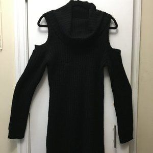 Revamped | Dresses | Womens Black Long Shoulderless Sweater Or Dress ...
